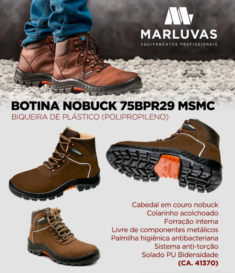 BOTINA MARLUVAS PREMIER MARROM 75BPR29 MSMC. – Guaíra EPI