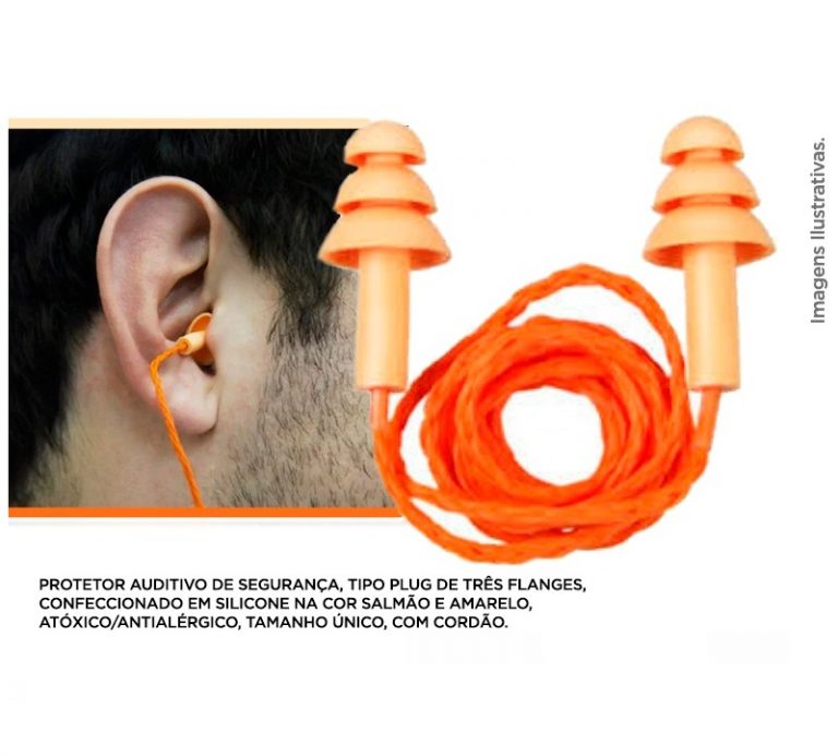 PROTETOR AURICULAR SILICONE TIPO PLUG. – Guaíra EPI